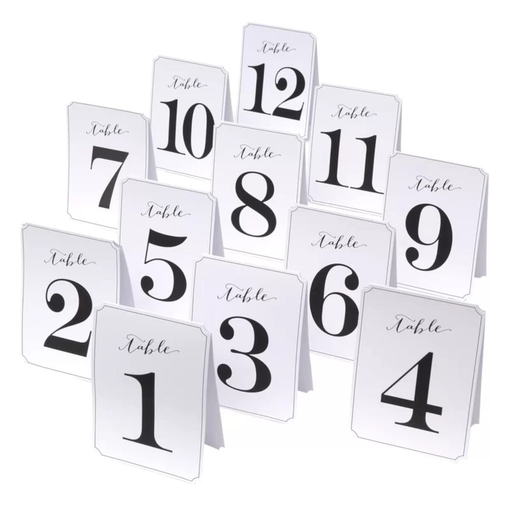 Amazon.com : Gartner Studios Black & White Table Numbers 1-12, 4” x 5.5 ...