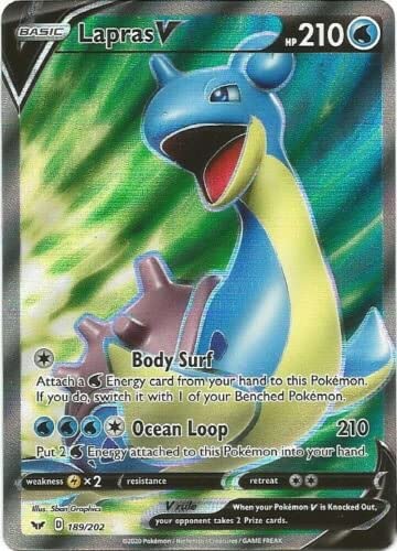 Lapras V - 189/202 - Full Art Ultra Rare : Amazon.in: Toys & Games
