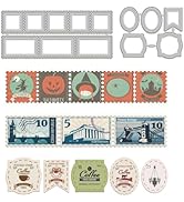 Amazon.com: GLOBLELAND Postage Stamp Backgrounds Frame Cutting Dies for ...