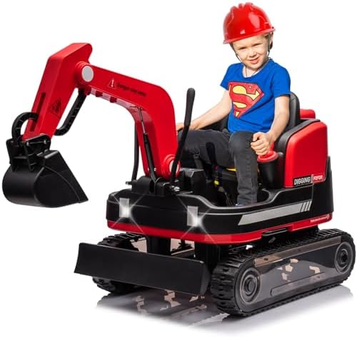 Amazon.com: JOYLDIAS 360 Degree Rotating Ride On Excavator and ...