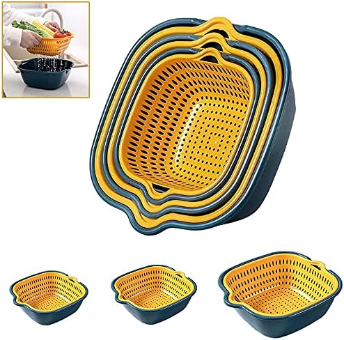 Amazon.com: chilsoby 3 Sets Kitchen Colander Bowl Set Food Strainer, 6 ...