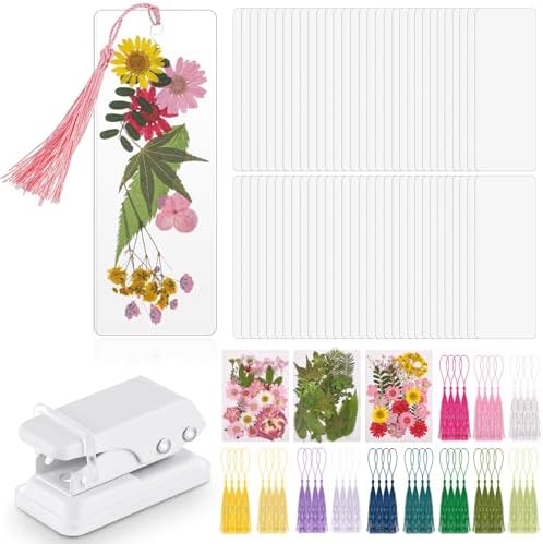 Amazon.com: 100 Pcs Transparent Dried Flower Bookmarks,2025 New Shapes ...