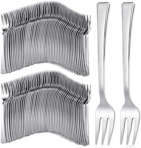 Amazon.com: Yinkin 300 Pieces Plastic Mini Appetizer Forks 4.53 Inch ...
