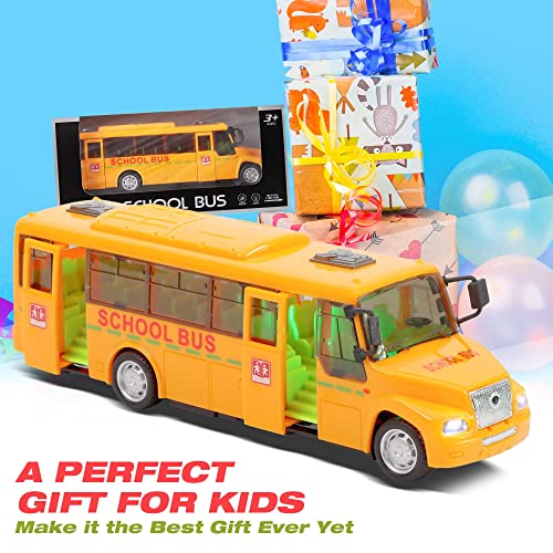 Snapklik.com : Playo Kids School Bus Toy - Pull Back Vehicles Light Up ...