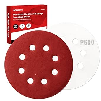 Hook and Loop Sanding Discs, 5 Inch 8 Hole Sandpaper,30pcs Sand Paper ...