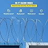 Amazon.com : VEVOR Razor Wires, 98 ft Razor Barbed Wire, 2 Rolls Razor ...