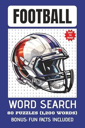 FOOTBALL THEME WORD SEARCH PUZZLE BOOK: Word Search w/Easy to Read ...