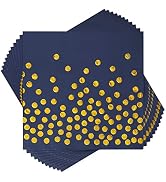 Amazon.com: 100 Pcs Purple Paper Napkins Disposable - Purple Gold Dot ...