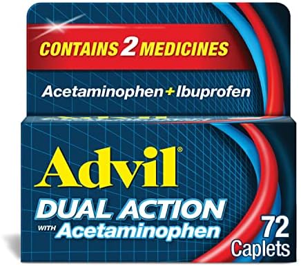 Amazon.com: Advil Dual Action Coated Caplets with Acetaminophen, 250 Mg ...
