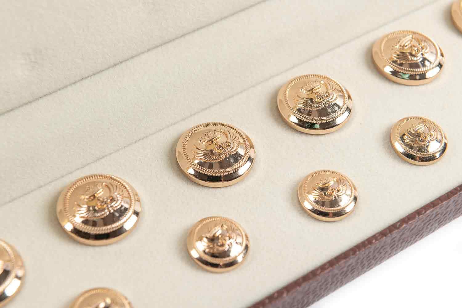 TR BUTTON Metal Coat Button Blazer Button Laminated Gold Set of 12, 6 ...
