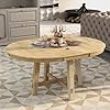 Amazon.com - Merax Round Wood Dining Table, Farmhouse Round Extendable ...