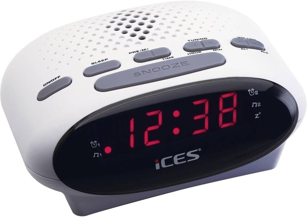 iCES ICR-210 Radiowecker - Radiowecker mit 2 Stunden Weckzeit - PLL FM ...