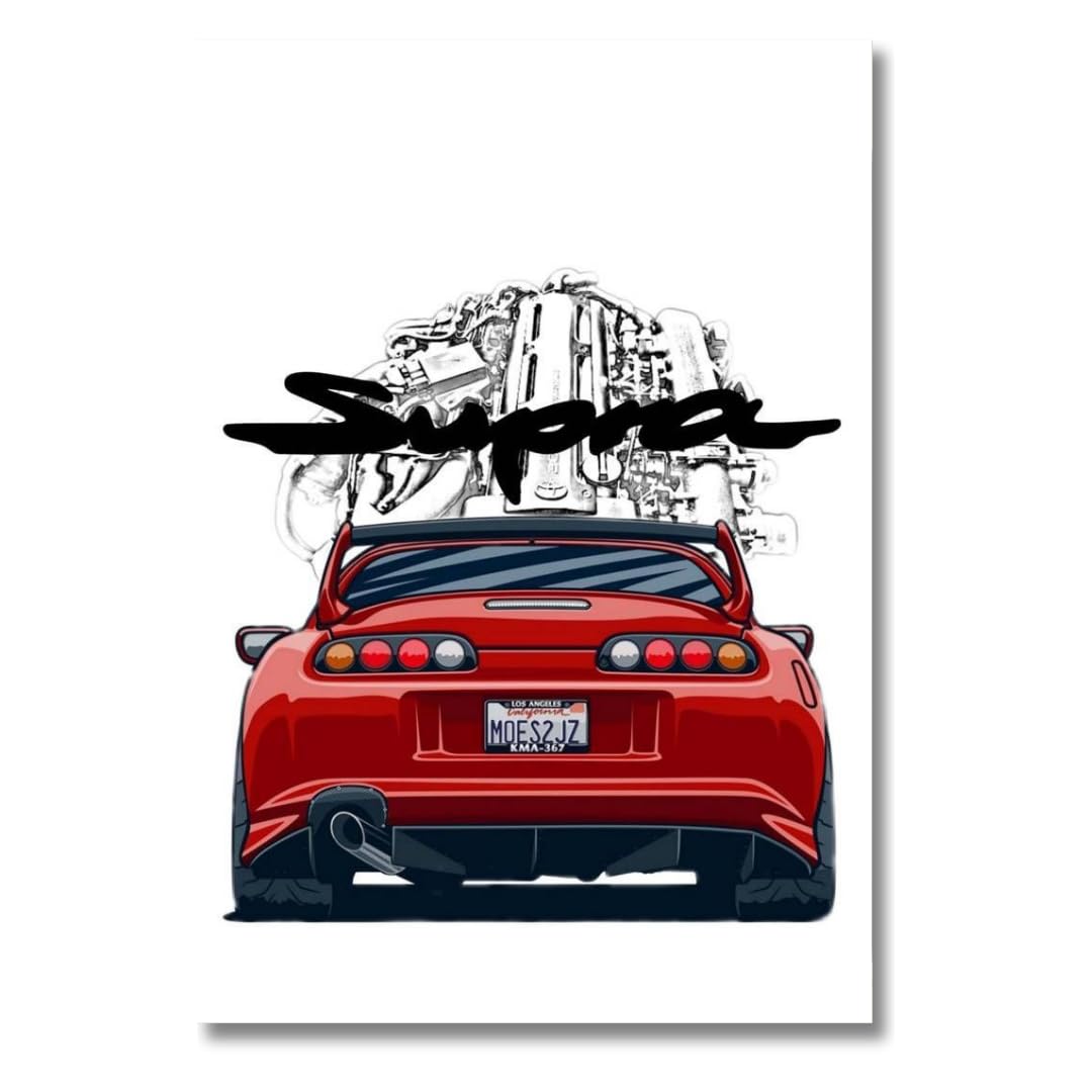 Supra | Car Posters for Wall | A3 and A4 sizes | 400 GSM Paper | Gloss ...
