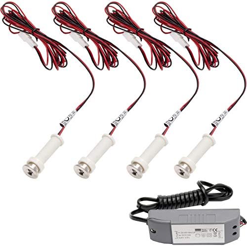 4X Round LED Mini Plinth Light Kit | Stainless Steel & Warm White ...