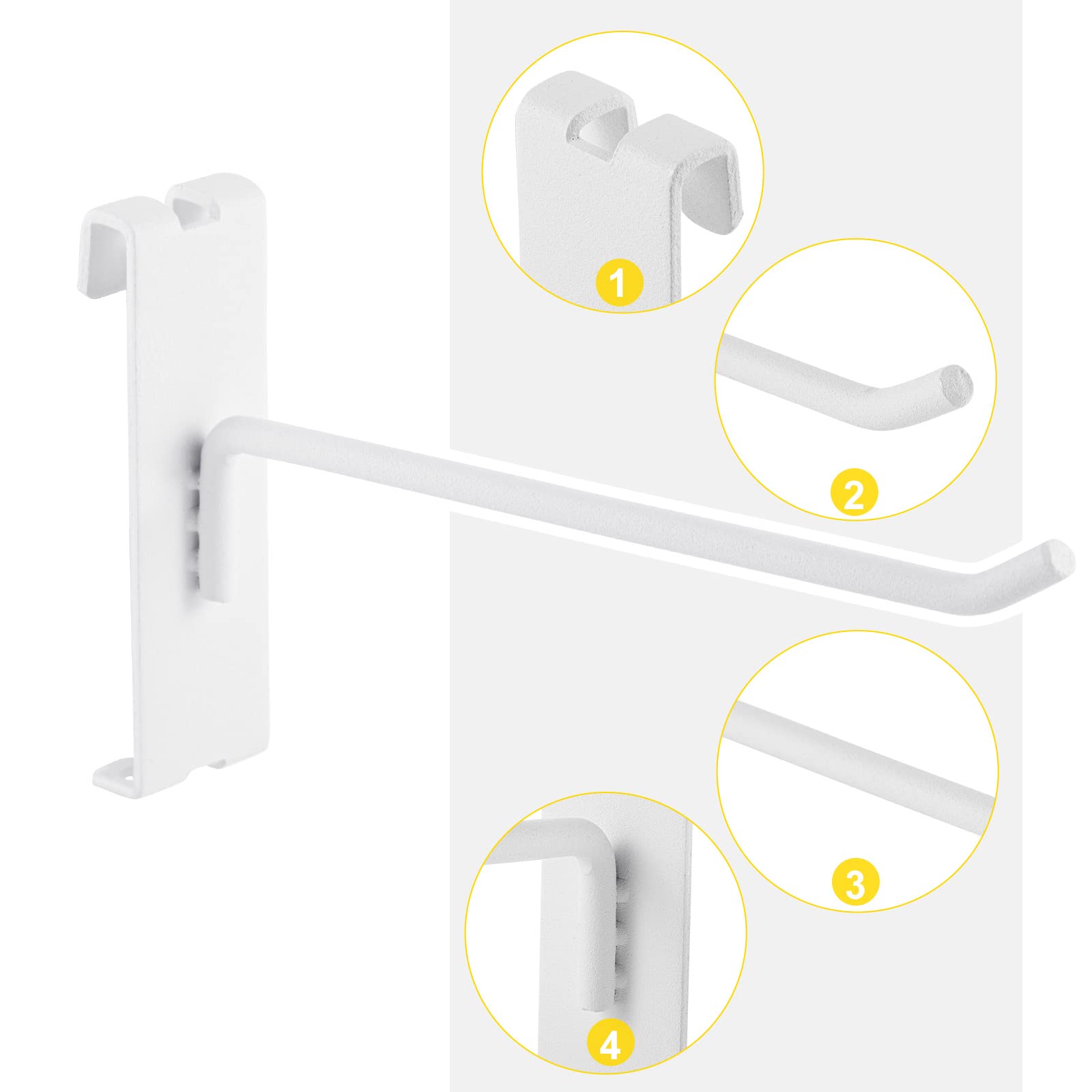 Snapklik.com : Polmart 6 Heavy Duty White Gridwall Panel Hooks