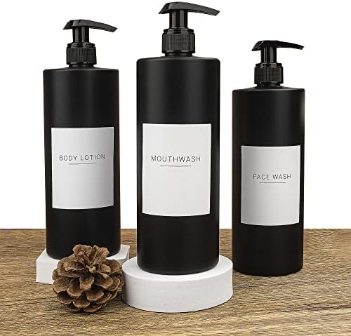 Ezebesta 4 Pieces 500ml Soap Lotion Pump Dispensers with Labels ...