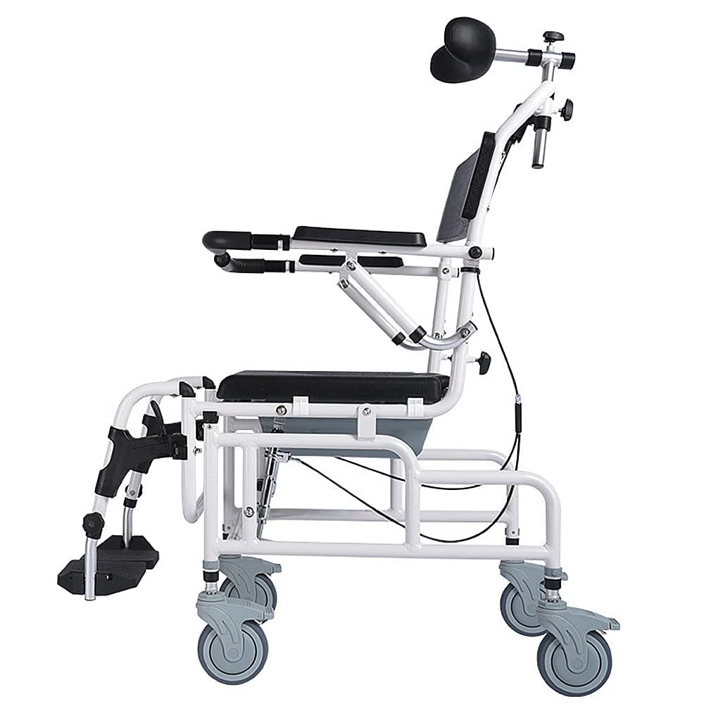 Buy WBJLG Commode toilet chair, Folding Semi-Recumbent Wheelchair ...