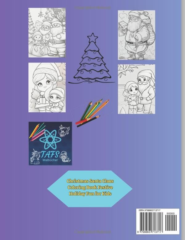 Merry Christmas Coloring Book for Kids: Christmas Santa Claus Coloring ...