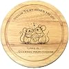 Round Cheese Board, 19cm, Wood, Wire Cutter + Tongs, Personalised ...
