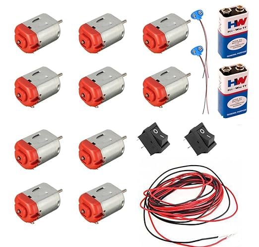 SP Electron Combo Pack of 6v-12v Standard DC Motor, 9V Battery Snapper ...