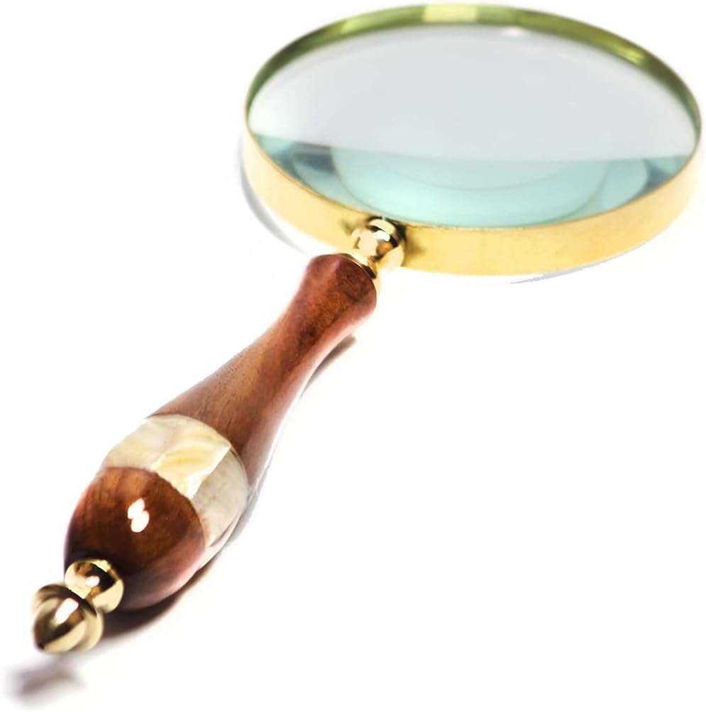 10X Wooden Magnifying Glass, Antique Reading & Inspection Magnifier for ...