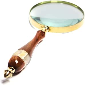 10X Wooden Magnifying Glass, Antique Reading & Inspection Magnifier for ...
