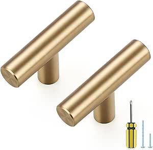 Ravinte 20 Pack Kitchen Cabinet Handles Champagne Bronze Single Hole ...