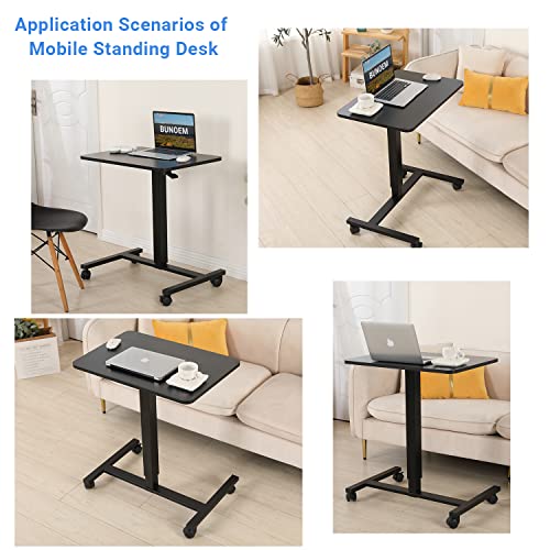 Snapklik.com : Mobile Standing Desk, 28x20 Pneumatic Laptop Height ...