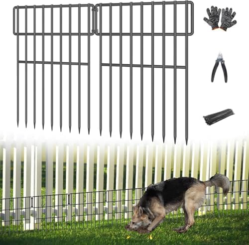 25 Panels Garden Fencing Animal Barrier, 1.25in Spike Spacing No Dig ...