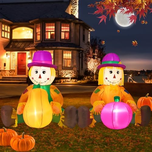 Amazon.com: Wabolay Thanksgiving Inflatable Scarecrow Outdoor ...