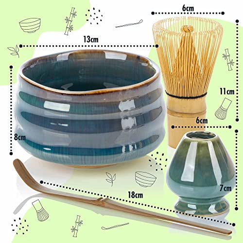 Original Matcha Tea Set Deluxe with Matcha Bowl, Bamboo Broom, Broom ...