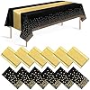 Amazon.com: 12 Pack Black and Gold Tablecloth and Table Runner Set ...
