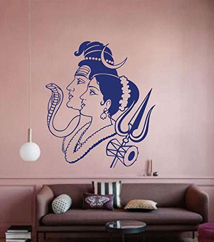 Buy Sticker Studio PVC Vinyl Lord Shiva Parvati 3D Big Size Wall ...