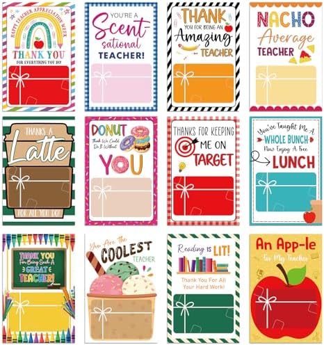 Amazon.com : 24pcs Teacher Gifts Card Holder, Teacher Appreciation ...