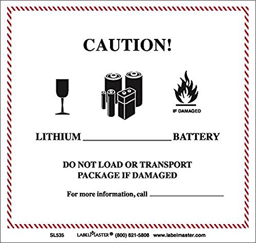 Amazon.com: Labelmaster SL535 Lithium Battery Handling Label, 120 mm x ...