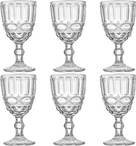 Amazon.com | meekoo 12 Pcs Red Wine Glass Colored Glass Goblet 8 oz ...