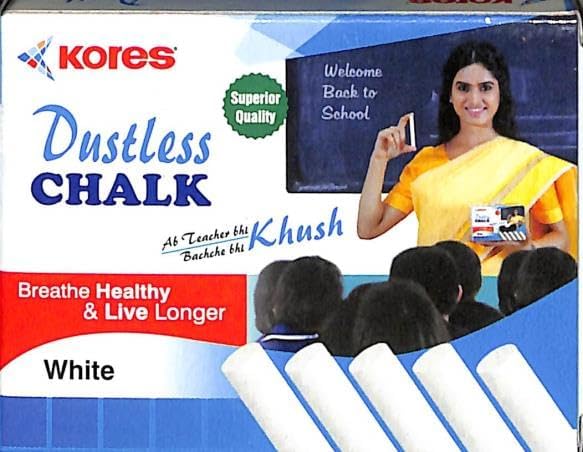 Non Dust White Chalk – Dust-Free & Smooth Writing – Pack of 144 Pieces ...