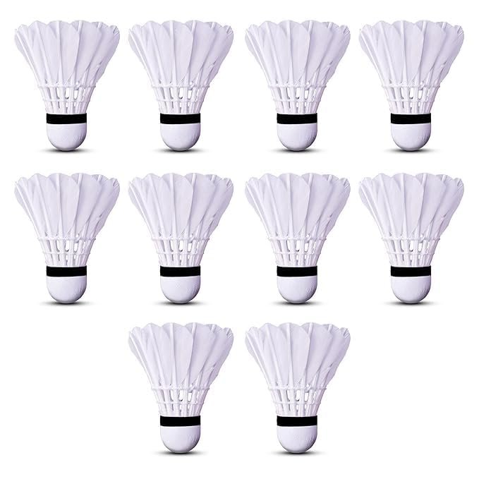 TOYSOLMANISH Shuttle Cocks (White) | Feather Shuttle Combo Pack of 20 ...