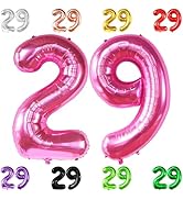 Amazon.com: Katchon, Hot Pink 30 Balloon Numbers - Huge, 40 Inch | Foil ...