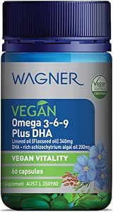 Wagner Vegan Omega 3-6-9 Plus DHA (60 Capsules) : Amazon.com.au: Health, Household & Personal Care