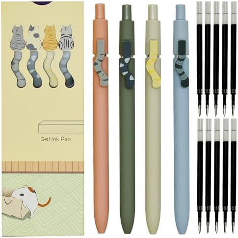 Amazon.com: Maydahui 4 Pcs Retractable Cute Cat Tail Gel Pens with 10 ...
