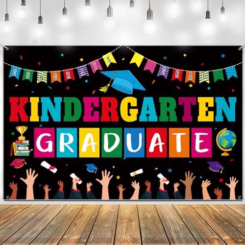 Amazon.com: Kindergarten Graduate Banner, Large Kindergarten Graduation ...