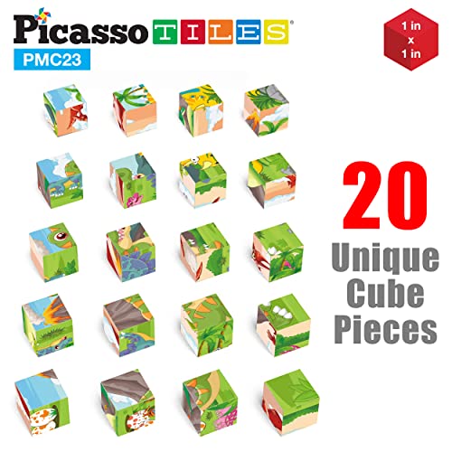 Snapklik.com : 20 Pcs Magnetic Cube Puzzle 6-in-1 Dinosaur Theme ...