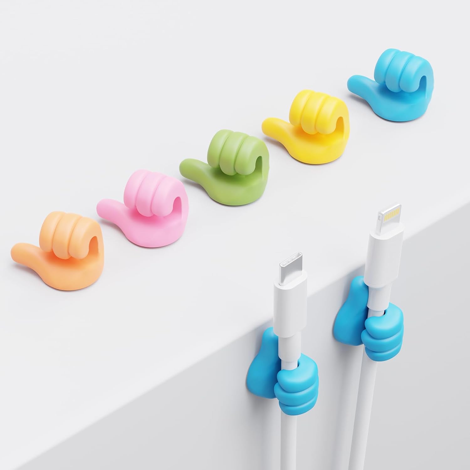 Amazon.com: Whellen 20 Pack Cute Cable Clips - Little Hand Cord Holder ...