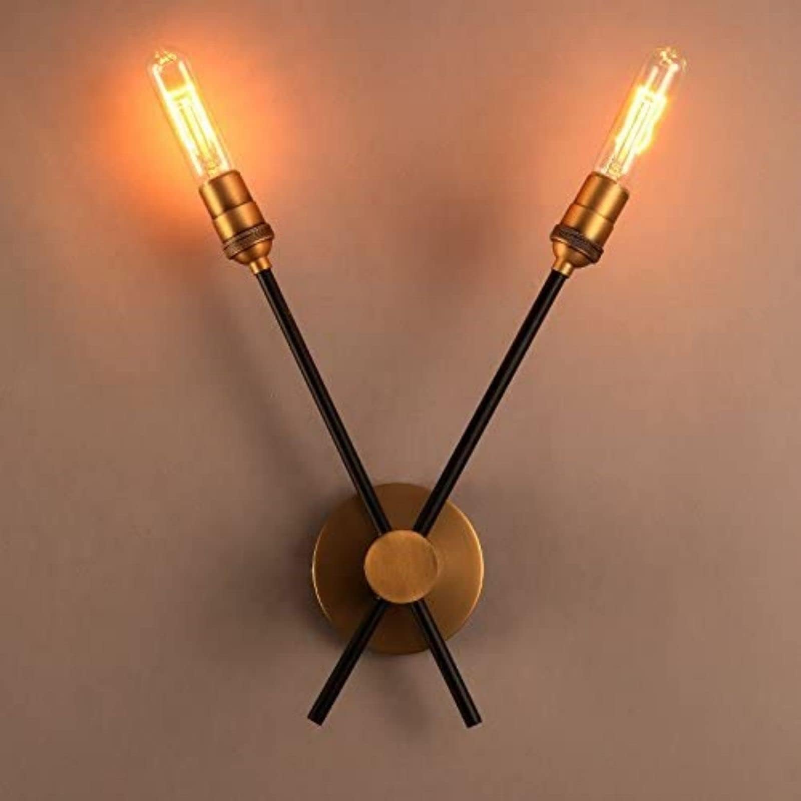 Jiuzhuo Retro Simplicity Brass&Black Rotating Elongated Torch Wall ...