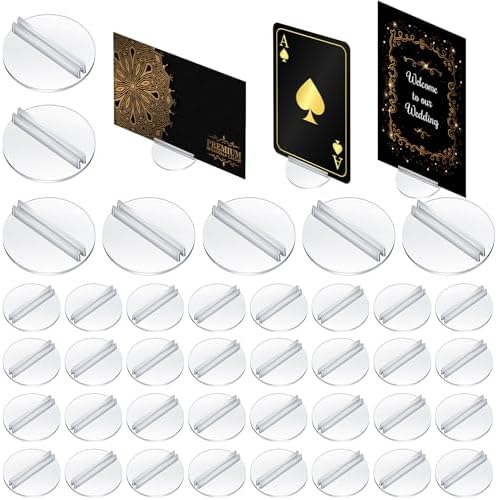 Amazon.com : Harloon 50 Pcs Large Card Stands Transparent Plastic Game ...