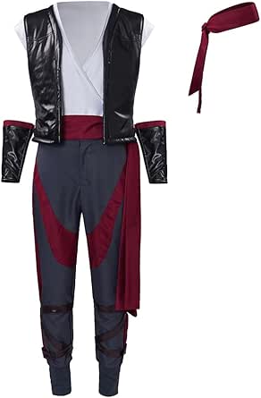 Amazon.com: Game MK Liu Kang Cosplay Costume Men's Ninja Outfit with ...