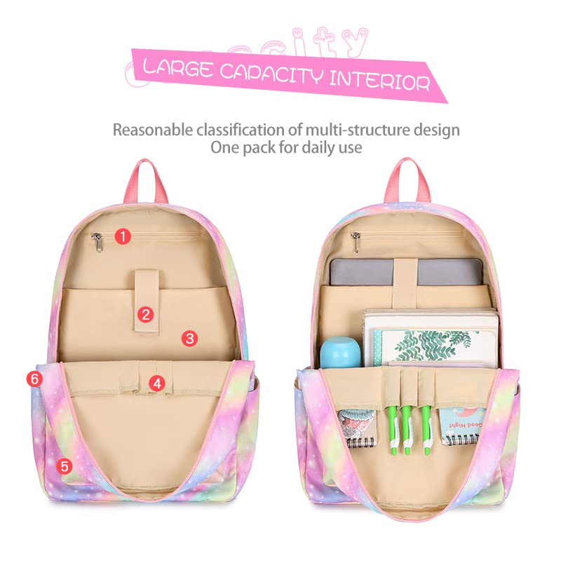 UPlee Unicorn School Backpack For Girls, Kids Elementary Bookbag And ...