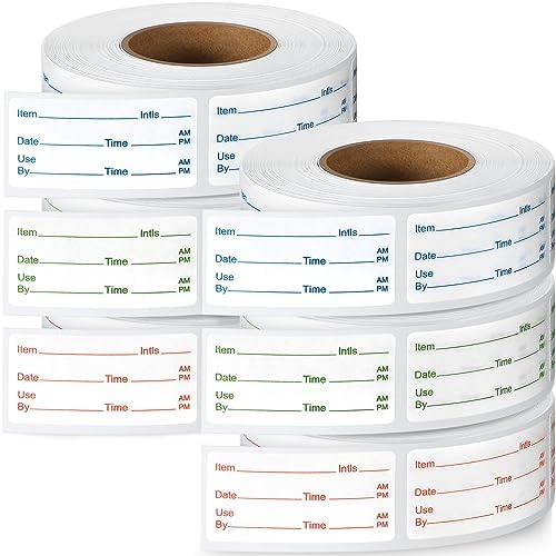 Amazon.com : Harloon 6 Rolls 3000 Pcs Dissolvable Food Labels 1 x 2 ...