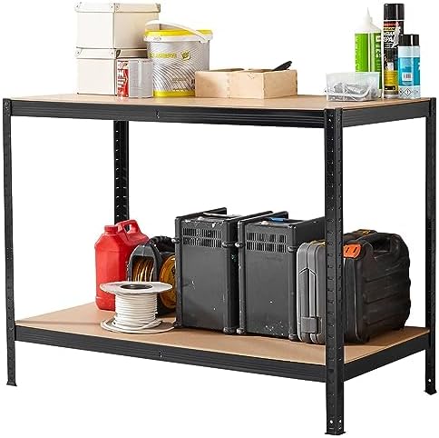 Albert Austin Heavy Duty 2 Tier Garage Work Bench Steel Frame with MDF ...